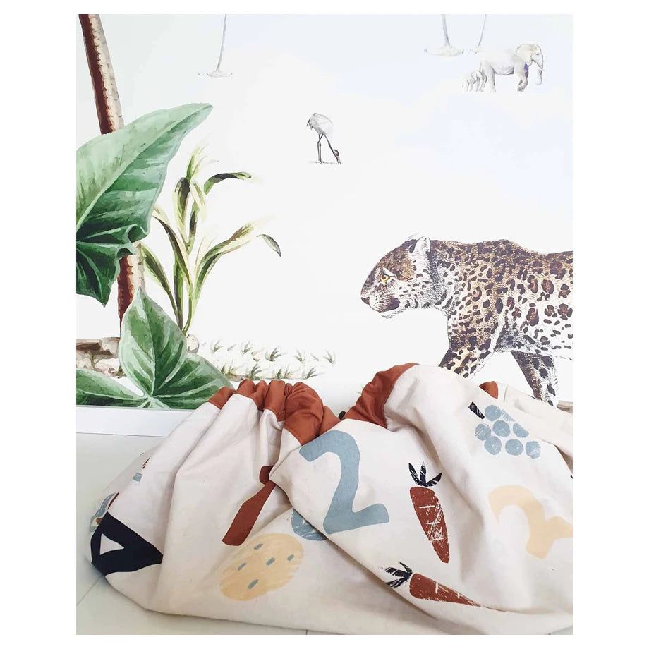 Play&Go 2 In 1 Playmat & Toy Storage Bag Veggie Numbers