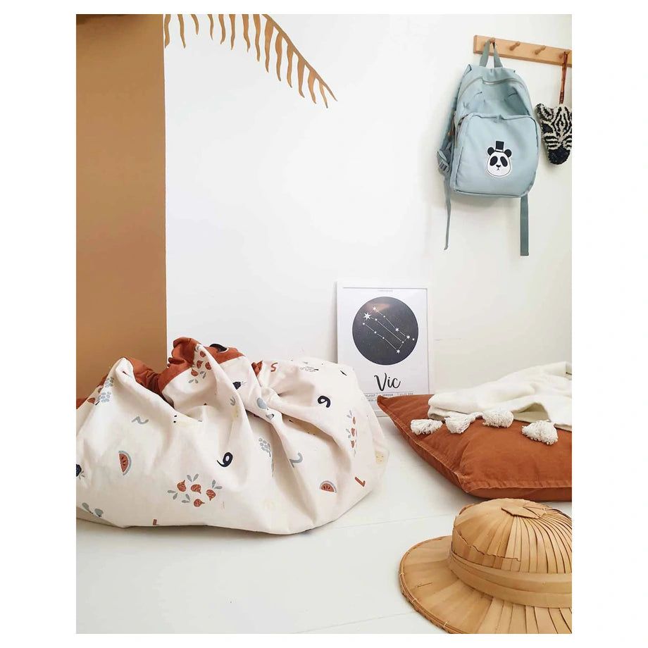 Play&Go 2 In 1 Playmat & Toy Storage Bag Veggie Numbers