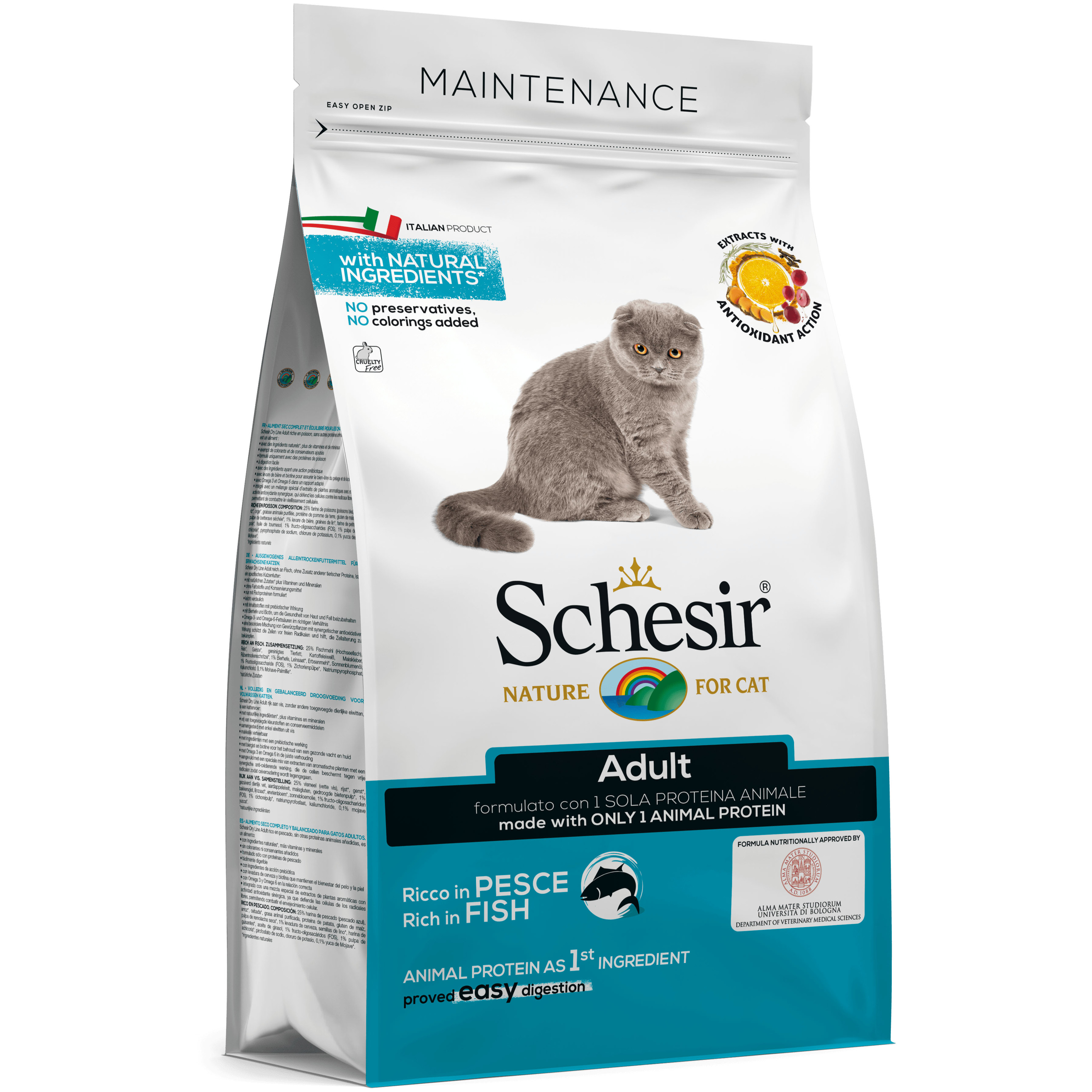 Schesir Dry Cat Food - Maintenance Fish Formula -Bag 1.5Kg