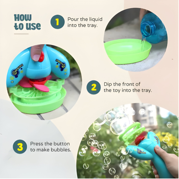 Moon Bubble Burst Bubble Storm Bubble Maker Toy Gun For Kids-Blue (GNFS65)